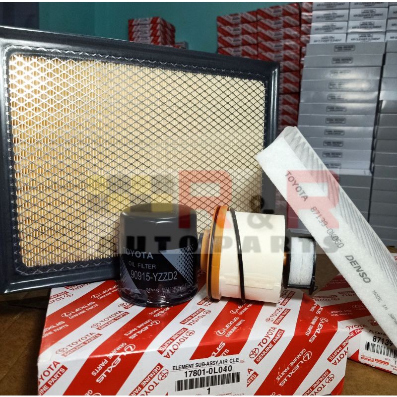 TOYOTA INNOVA HILUX FORTUNER 2016-2022 DIESEL ENGINE FILTERS COMBO ...