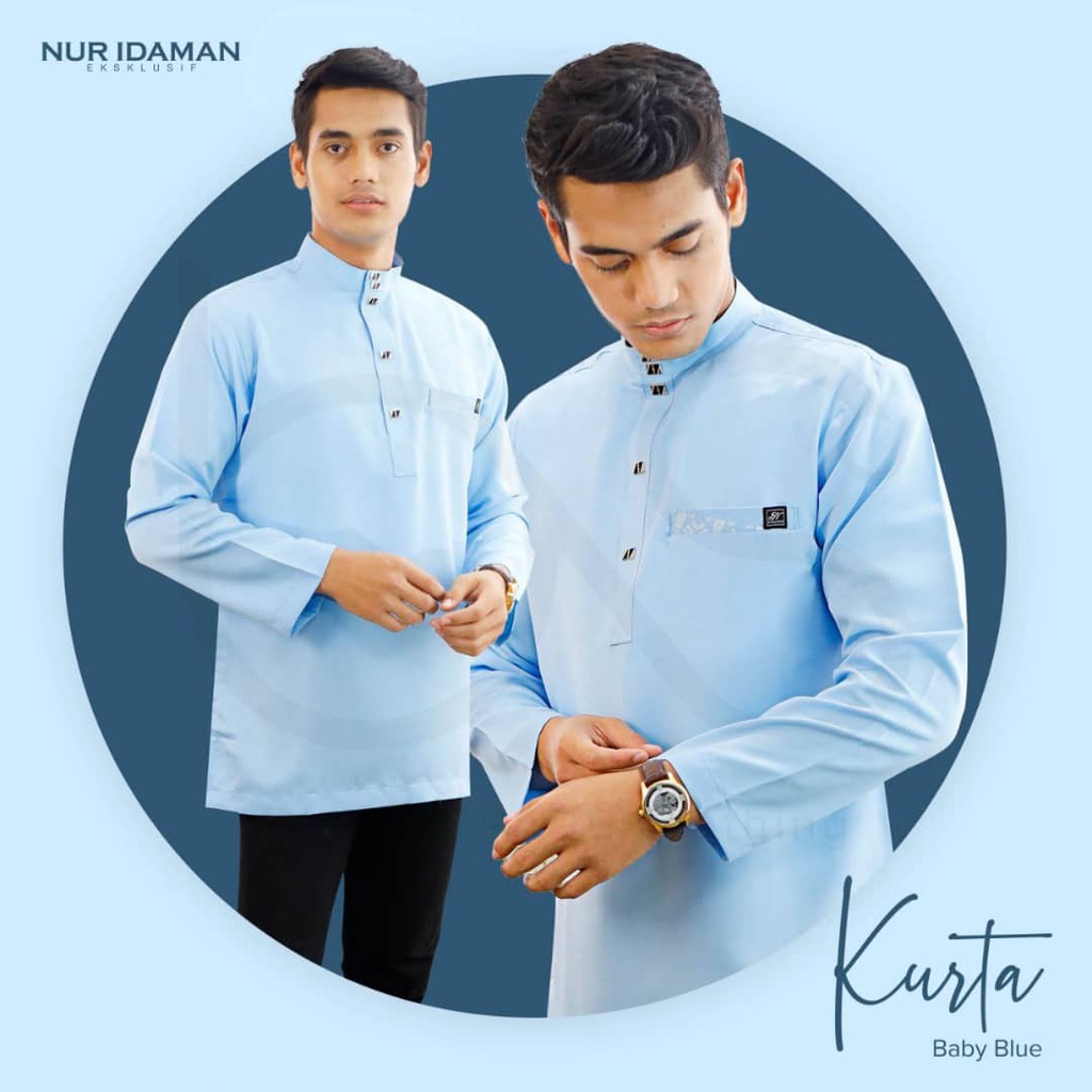 ( KURTA BABY BLUE ) Kurta Moden NUR IDAMAN EXCLUSIVE | Shopee Malaysia