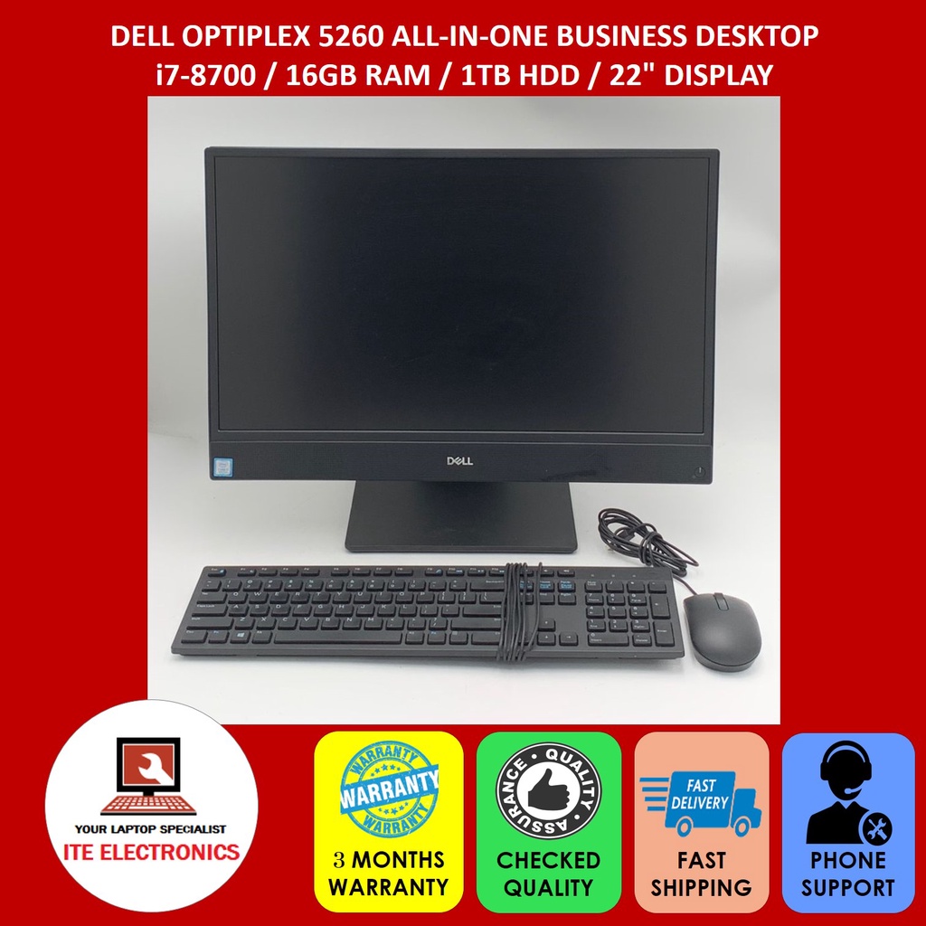 DELL OPTIPLEX 5260 ALL-IN-ONE BUSINESS DESKTOP (i7-8700 / 16GB RAM ...