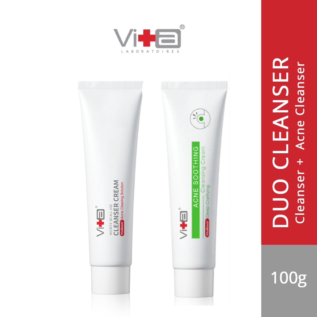 Swissvita All Use Cleanser (100g) + Acne Soothing Cleanser (100g ...
