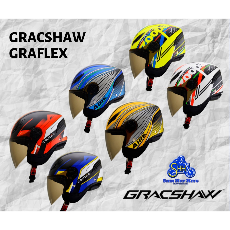 GRACSHAW GRAFLEX G666 SEMI JET CRUZER ZOOPA AIRA HELMET SEMI MURAH ...