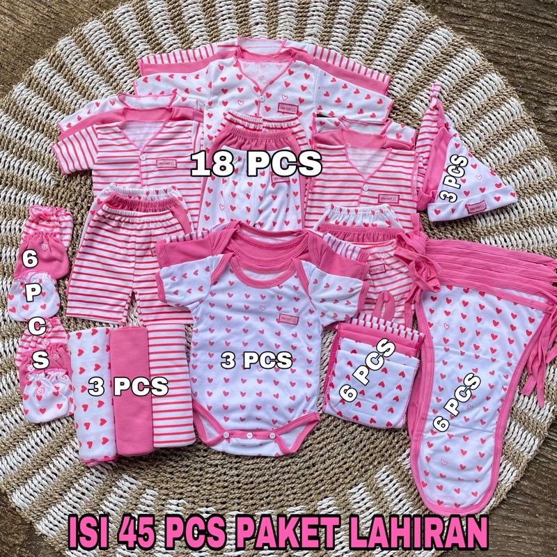 45pcs Newborn BABY Clothes series Pink Motif Savings Package Brojol ...