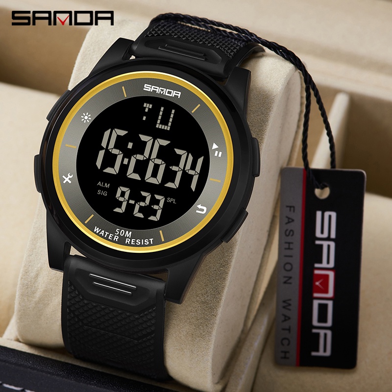 Sanda Trend Simple Large Screen Ultra-thin Luminous Waterproof Quartz ...