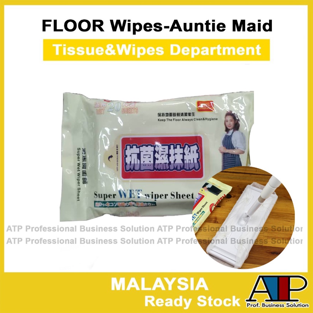 Tisu Lap Lantai 🧻 [20pcs] Floor Wipes Disposable Floor Wipes Wet & Dry ...
