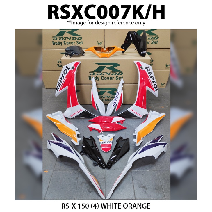 Rapido RS-X 150 (4) White Orange Cover Set (Sticker Tanam) | Shopee ...
