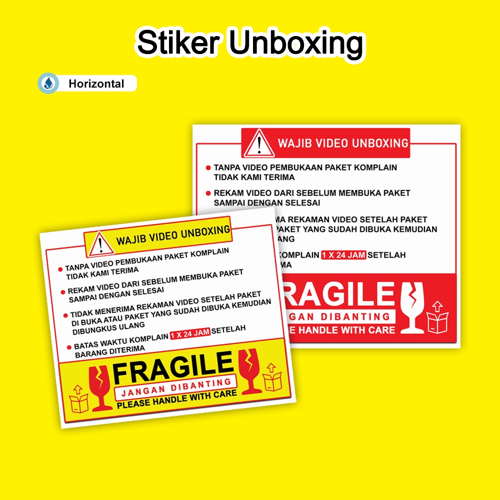 Unboxing STICKER Waterproof UNBOXING VIDEO Mandatory STICKER/Shipping ...