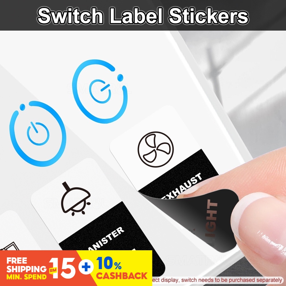 Sticker Wall Plug Icon Labelling Waterproof Transparent Home Switch ...