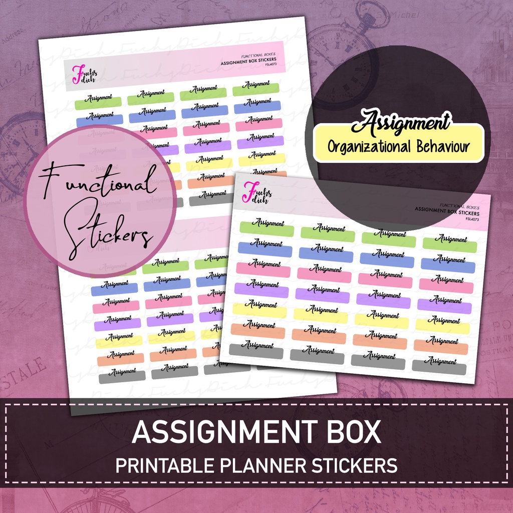 FuchsDich Printable ASSIGNMENT Boxes Stickers | PDF File | Label Boxes ...