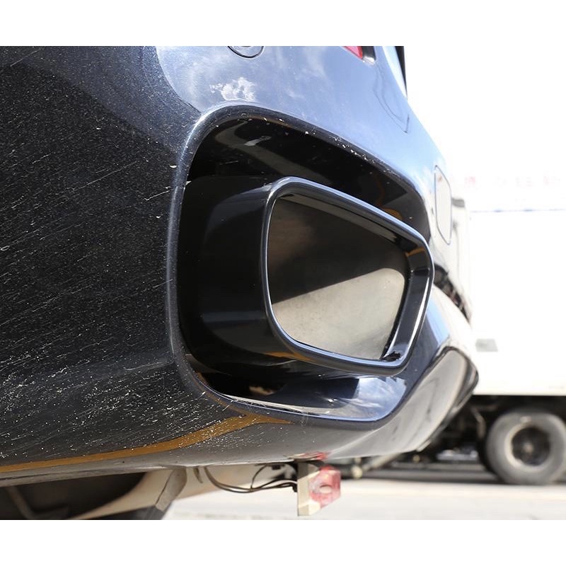 BMW F15 F16 X5 X6 rear muffler exhaust pipe cover chrome delete guard ...