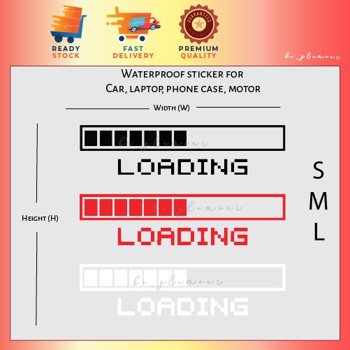 Loading Sticker Reflective stiker gaming pantulan cahaya waterproof ...