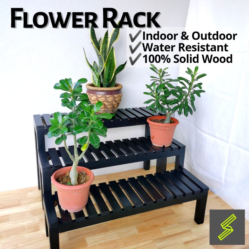 𝗦_𝗦𝗧𝗔𝗥 Flower Rack Stand Waterproof Rak Bunga Bertingkat Outdoor Indoor ...