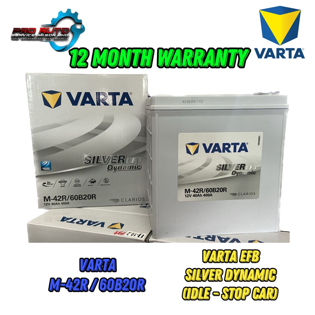 M42R EFB 60B20R Varta Silver EFB Dynamic PERODUA ARUZ MYVI 1.5 BEZZA ECO TOYOTA RUSH (F800 ...