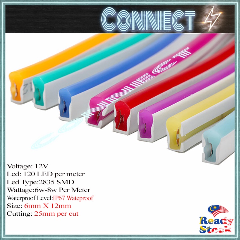 Neon Led Strip Light 12v 6mm x 12mm Led Neon Light 12V Neon Light ...