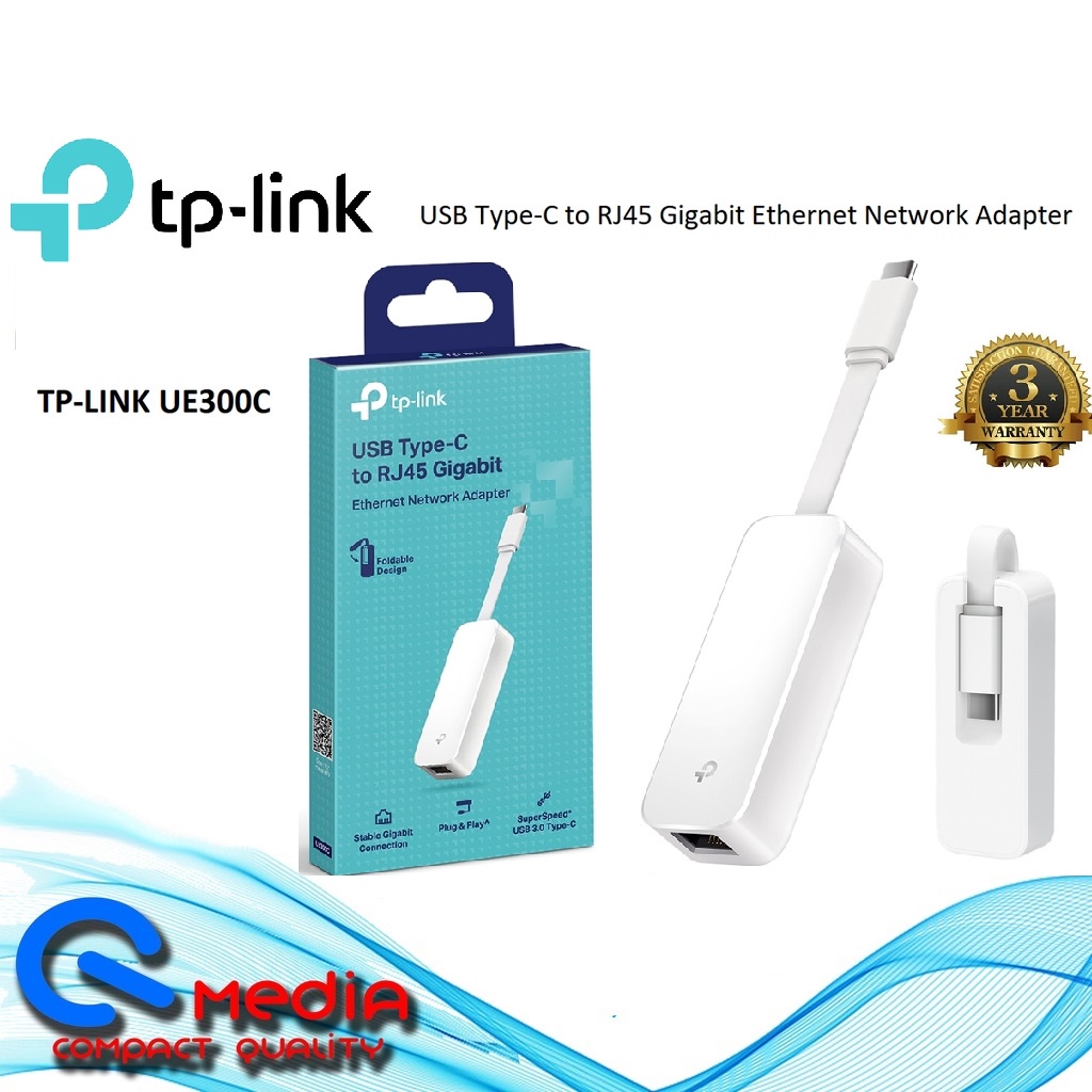 TP-LINK UE300C USB Type-C to RJ45 Gigabit Ethernet Network Adapter (TP ...