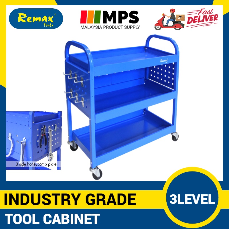 Heavy Duty 3 Layer Service Cart Tools Cart Trolley With Hook Cabinet ...