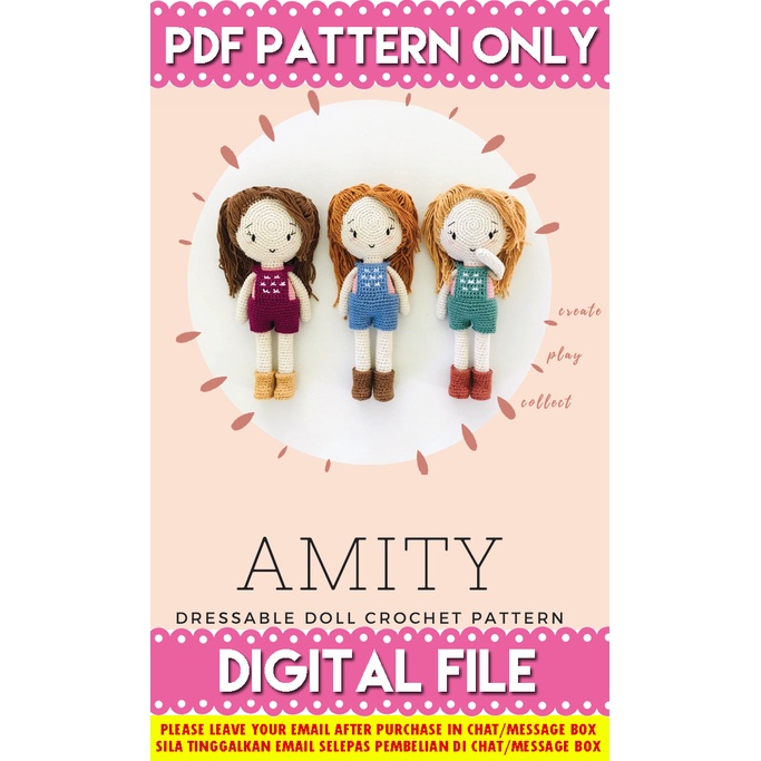 Crochet Pattern - Amity Dressable Doll Amigurumi Pattern PDF | Shopee ...