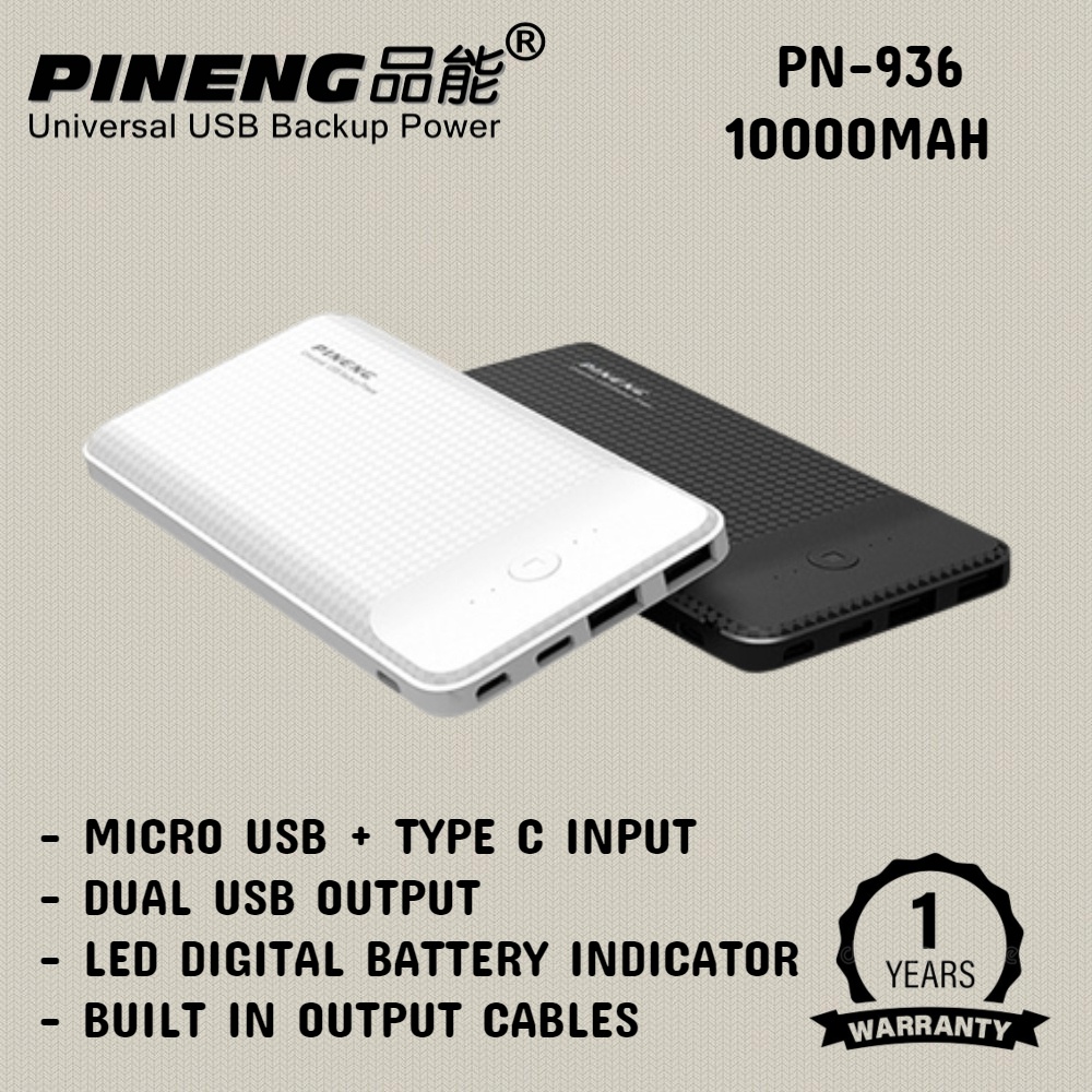 Pineng Pn-936 PowerBank 10000Mah PN936 | Shopee Malaysia