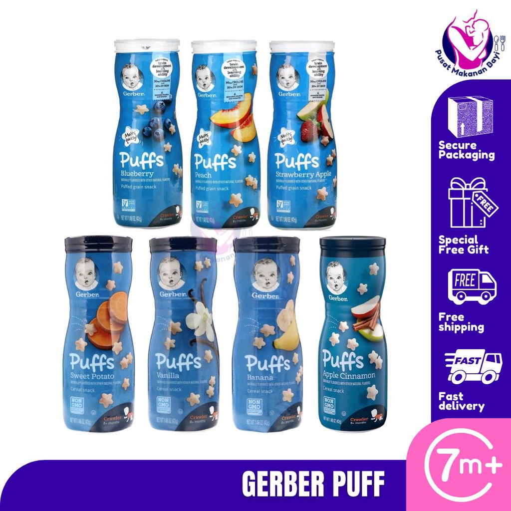 GERBER PUFF SNACK BISKUT PUSAT MAKANAN BAYI | Shopee Malaysia