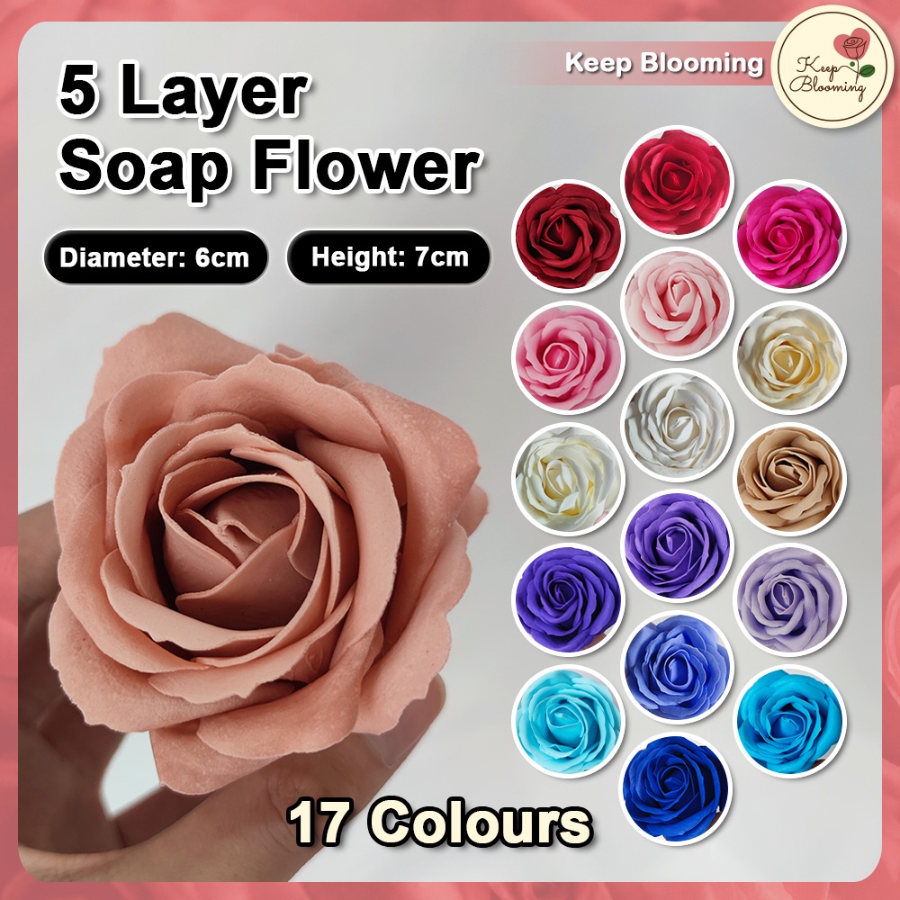 (1PCS) 5 Layer Rose Soap Flower PREMIUM QUALITY Bunga Sabun Ros Wangi ...
