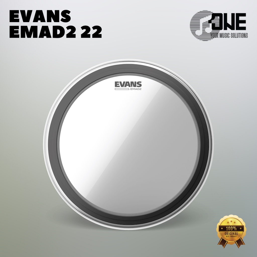 Evans EMAD2 22 Clear Bass Head Batter Skin Kick Drum Double 2ply ...