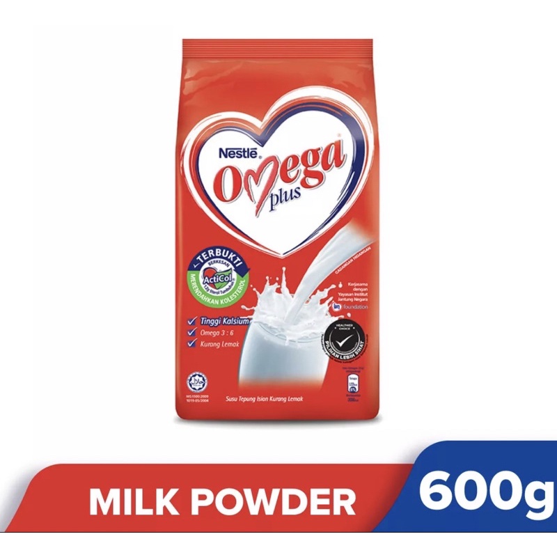 Nestle Omega Plus Plain Milk Powder (600g) | Shopee Malaysia
