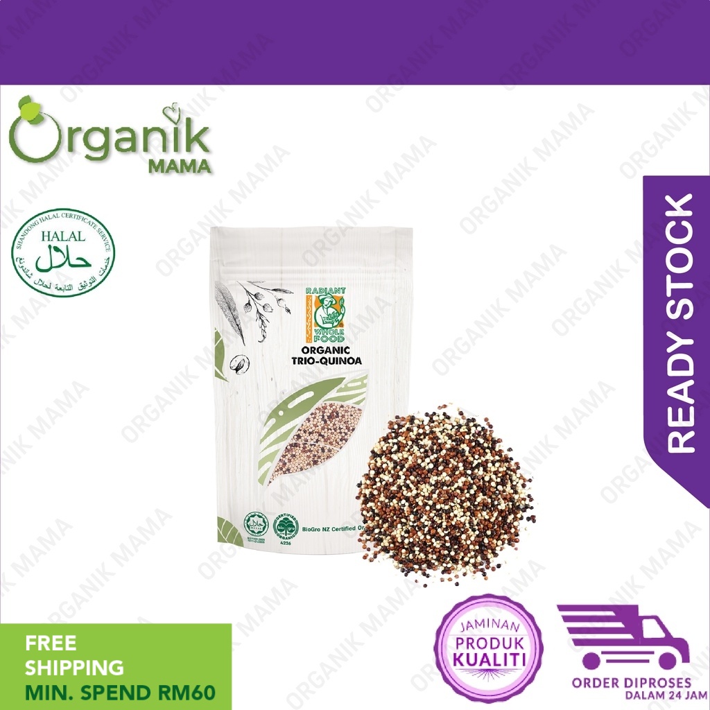 RADIANT Organic Trio Quinoa (RED, BLACK, WHITE QUINOA) (500gm) [HALAL ...