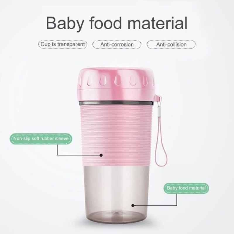 Wireless Juicer Extractor Personal Blender USB Rechargeable Portable ...