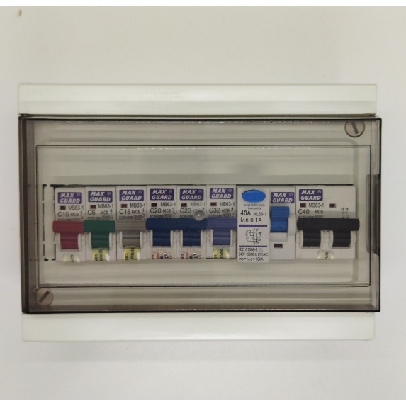 (6 MCB) MAXGUARD DB 10 Way 40A Complete Set With 40A MCB Main Switch ...