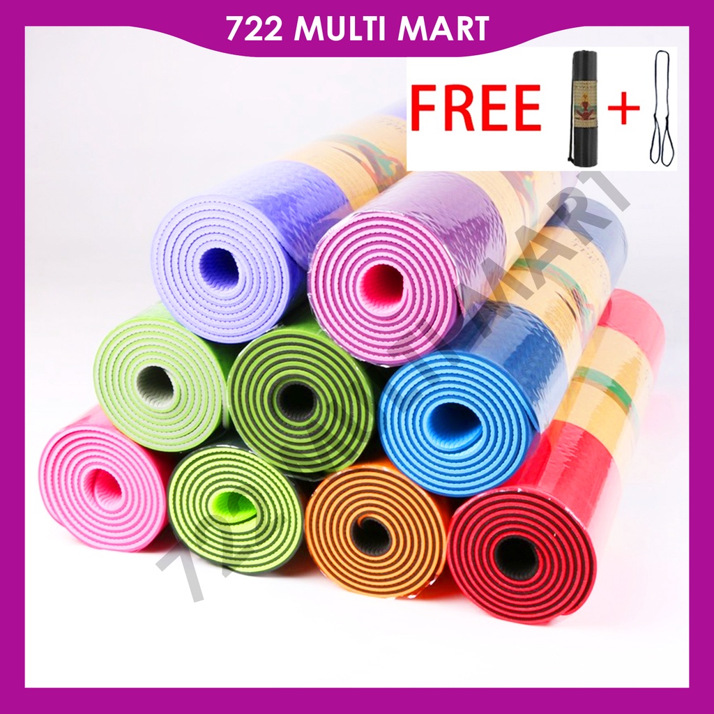 TPE Yoga Mat Exercise Mat Yoga Mat Anti Slip Workout Mat Fitness ...