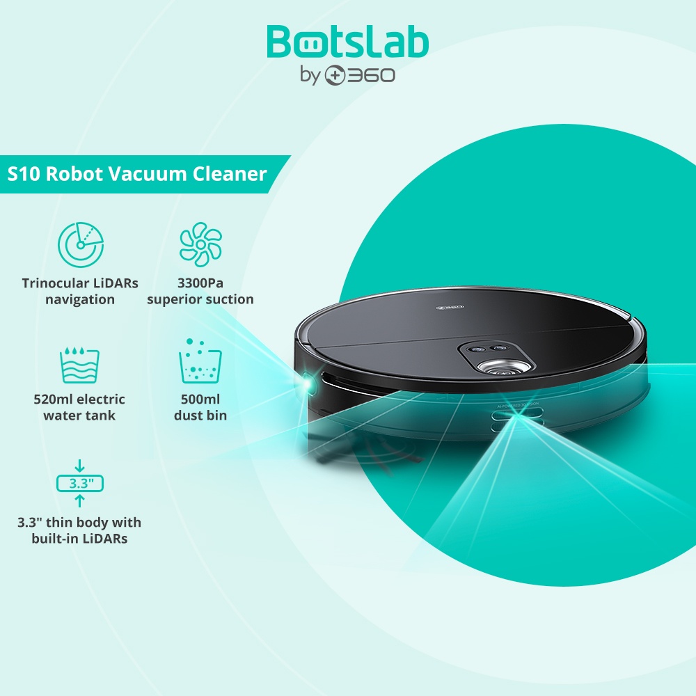 Botslab 360 S10 Robot Vacuum 3300pa Ultral Thin With Build In