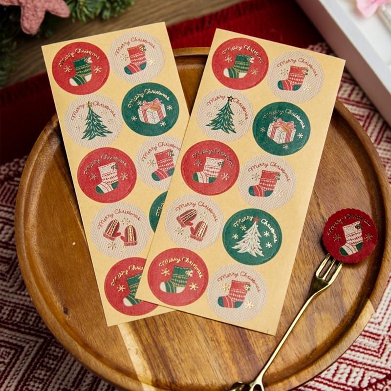 Round Christmas Stickers / Christmas Packaging Stickers / Cute ...
