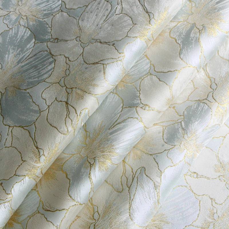 High quality Soft brocade with metallic moldings and a floral pattern ...