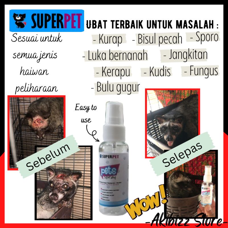 spray kurap luka bernanah sporo kudis bisul 🔥 SUPER PET 🔥 ubat untuk ...