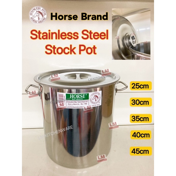 HORSE BRAND STAINLESS STEEL STOCK POT / DEEP STOCK POT SOUP POT ...