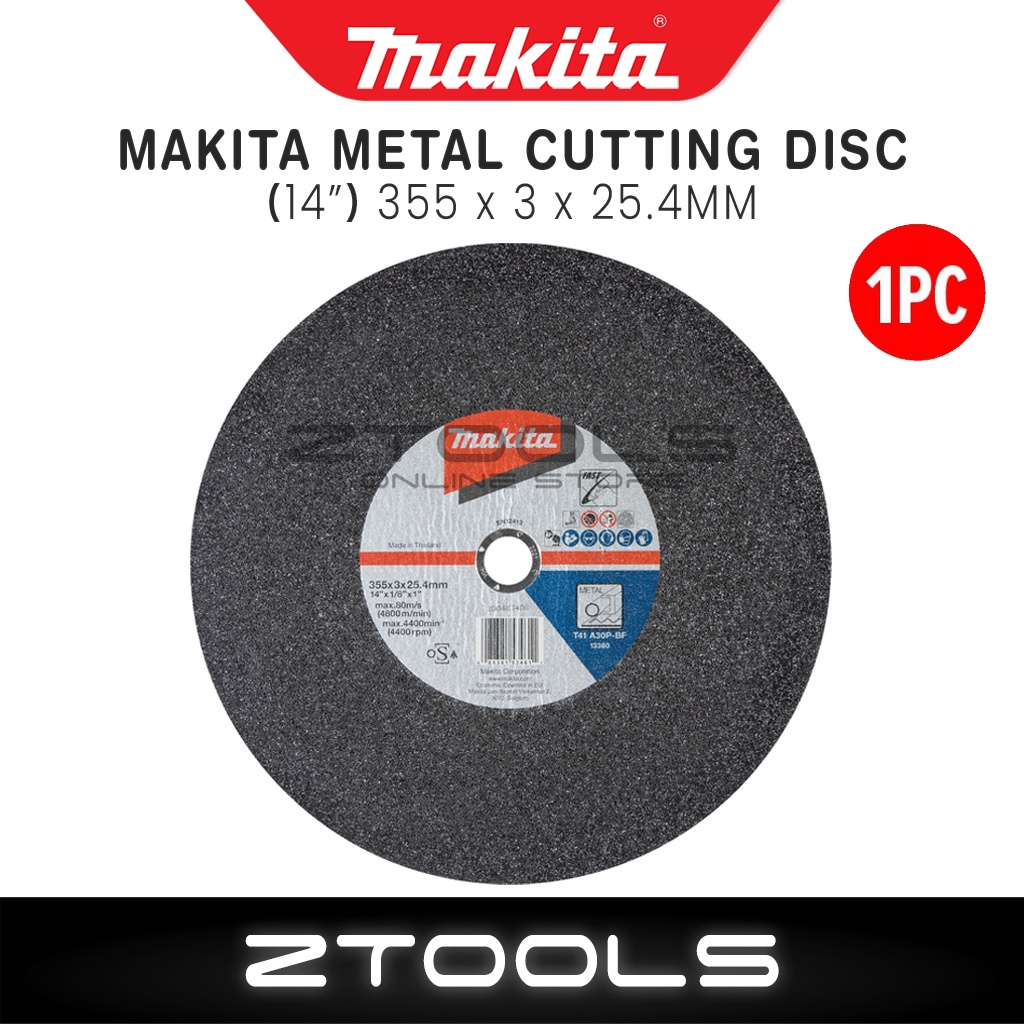 (1pc) Makita 14" Metal Cutting Disc | Mata Potong Besi | 355mm x 3mm x 25.4mm | Cut Off Wheel ...