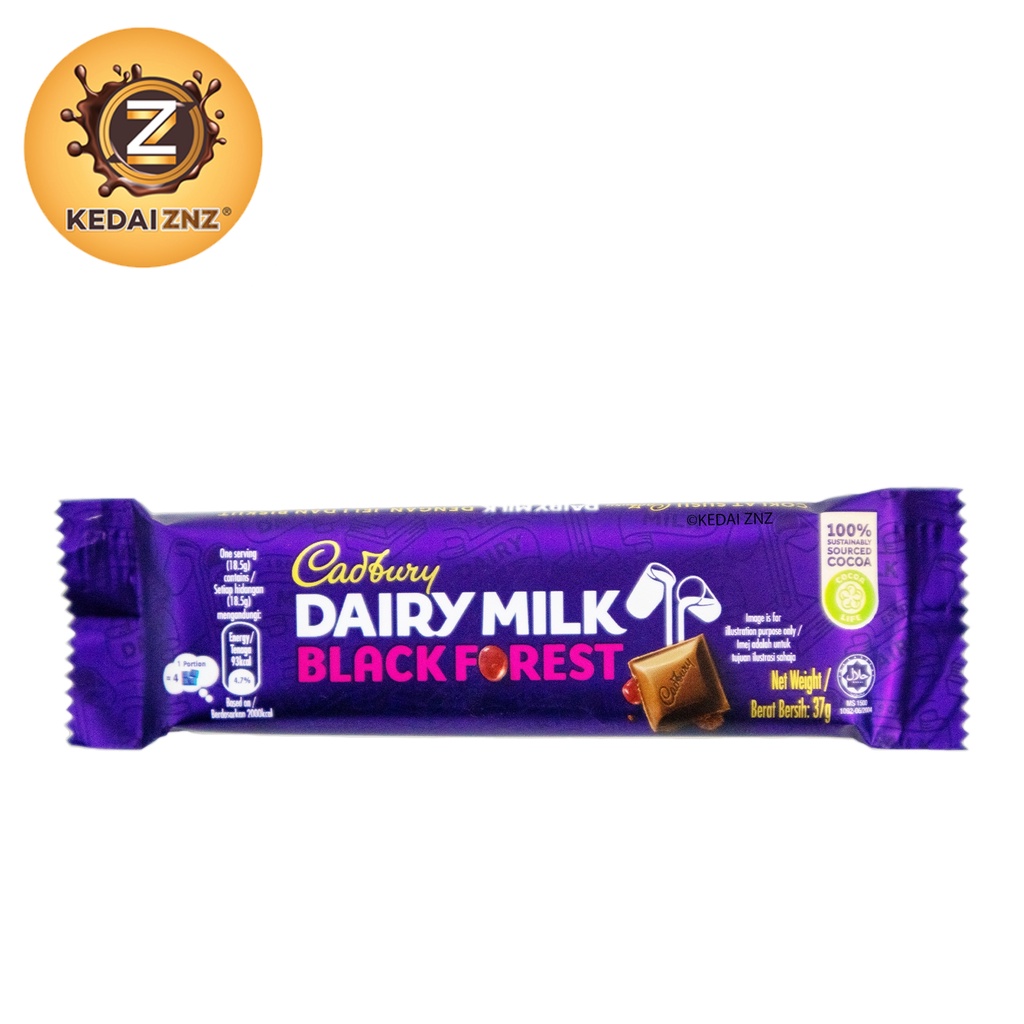 Chocolate Cadbury Dairy Milk BLACK FOREST Chocolate Bar 32g Coklat ...