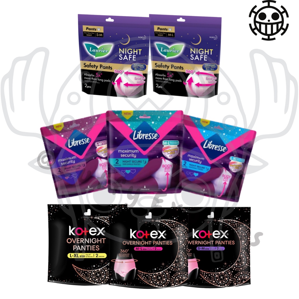 Kotex Libresse Laurier Sofy Panties Overnight Safety Pants Secure Heavy ...