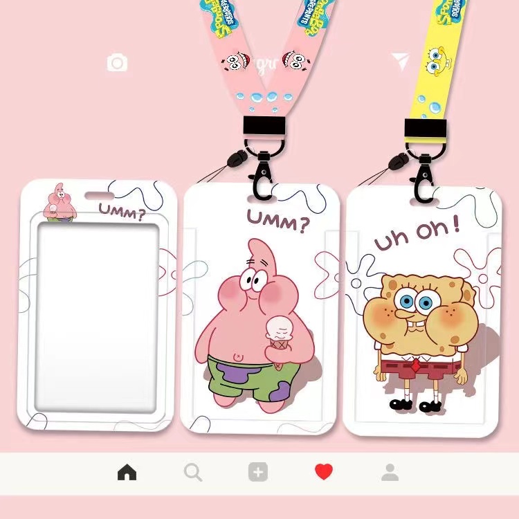 SpongeBob card case SquarePants card holder cute bus card protective ...