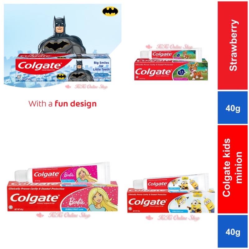 Colgate Kids Tiger/Minion/Barbie Toothpaste 40g | Shopee Malaysia