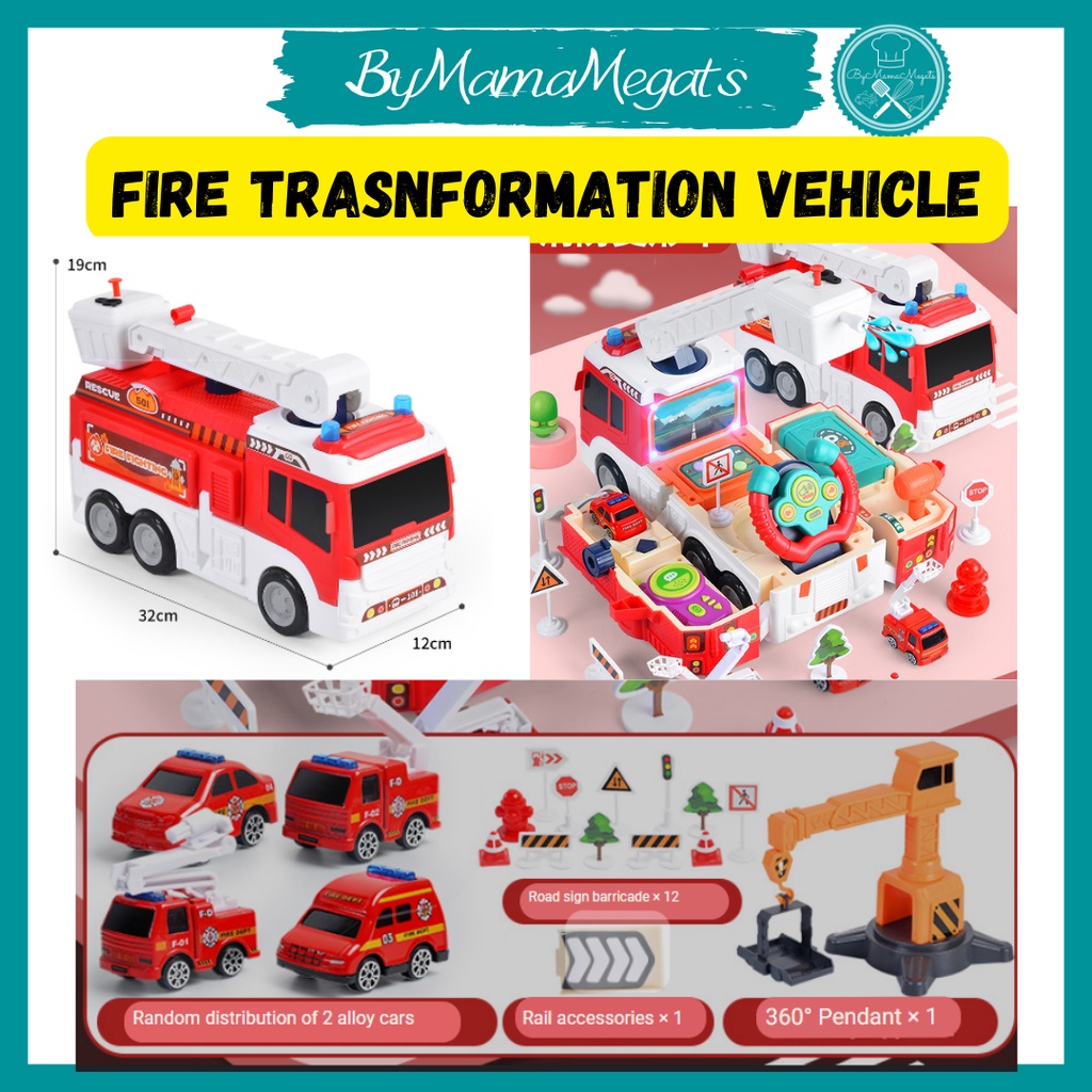 Fire Engine Police Construction Toy With Steering electronic with metal ...