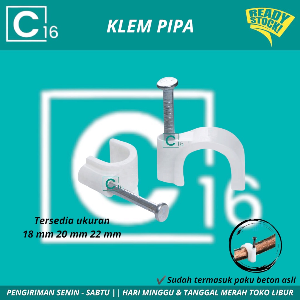 Pvc Pipe Clamps 1/2" Per Pcs Paralon 1/2 Inch Electric Pipe Clamps 18MM ...