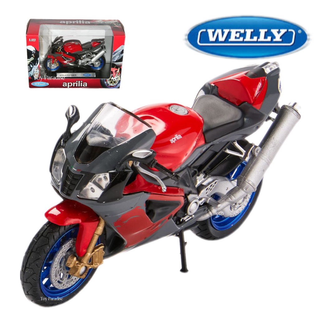Original Welly Apriilia RSV 1000R Motorcycle Scale 1:18 Die-Cast Metal ...