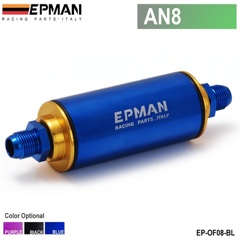 Racing Blue AN8 Hi-Flow Motorsport/Rally/Racing Alloy Fuel Filter With ...