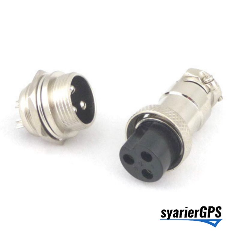 M16 16mm 3 Pin Screw Type Electrical Aviation Plug Socket Connector ...