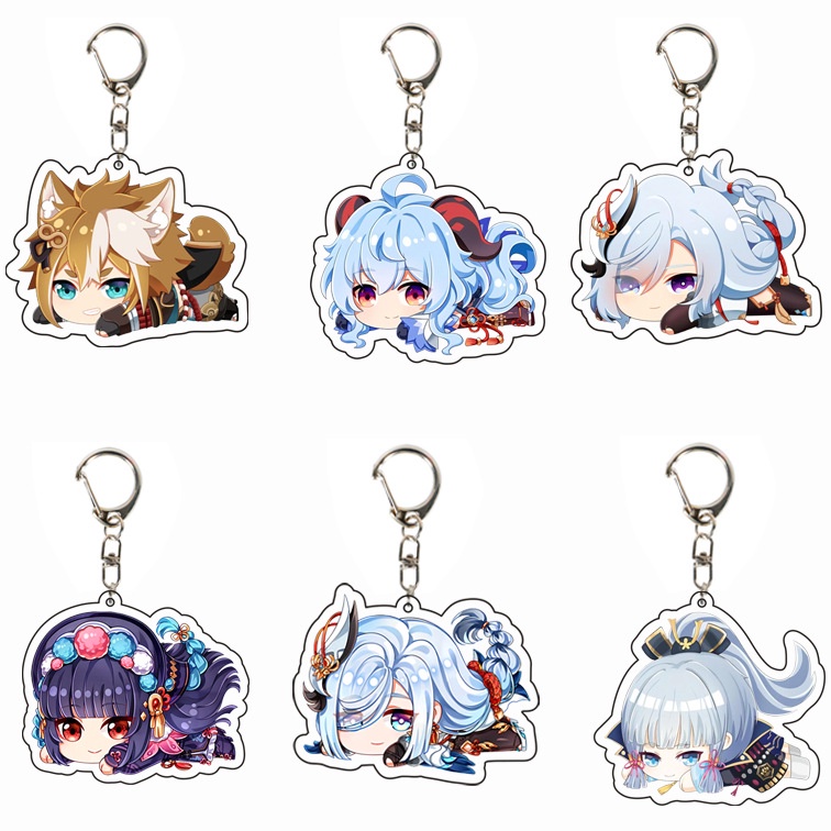 ST3 Genshin Impact Keychain Anime Keyring Acrylic Cute Bag Pendant ...