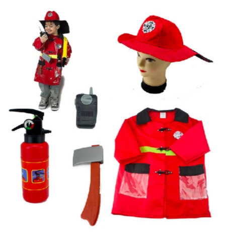 MSIA Ready Stock/ Fireman Costume Set Fire Fighter Cosplay Rescue ...