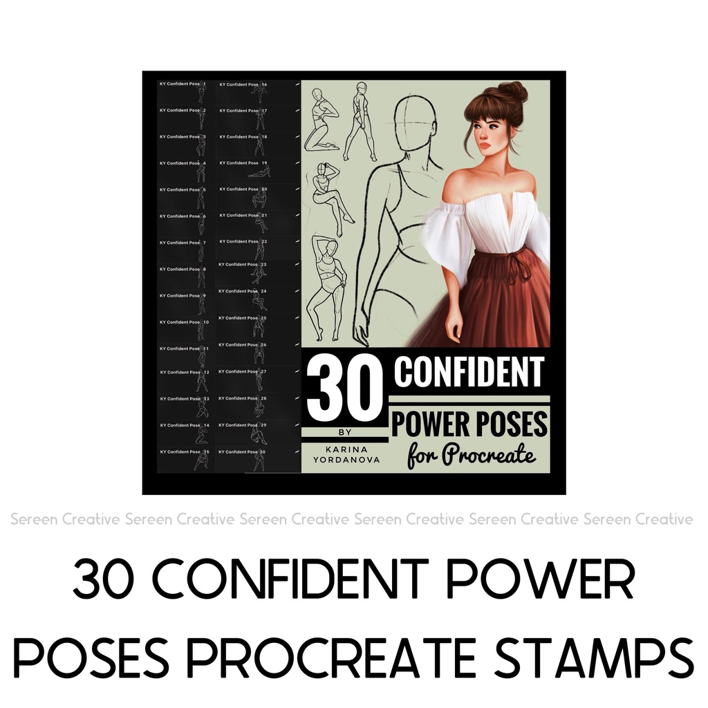 P03 Confident Power Poses Procreate Stamps (Anime, Manga, Character ...