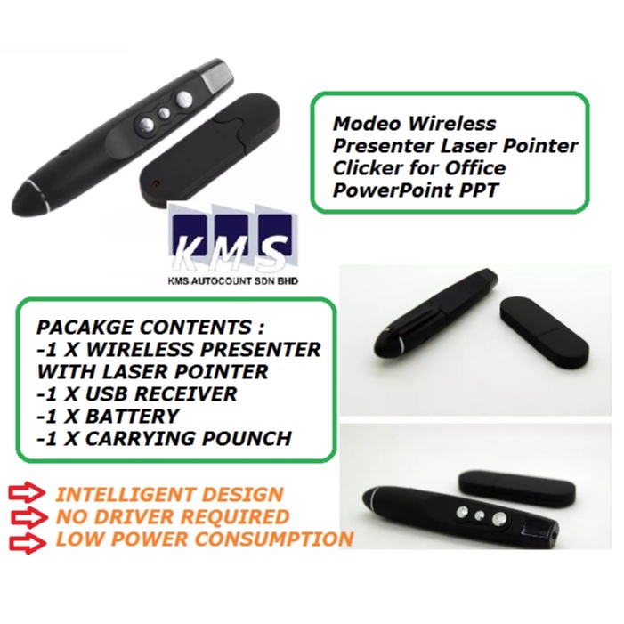 Modeo Wireless Presenter Laser Pointer Clicker for Office PowerPoint PPT | Shopee Malaysia