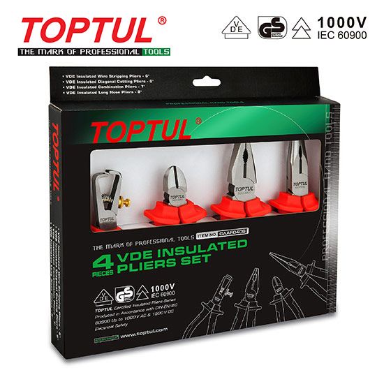 TOPTUL 4pcs VDE Insulated Pliers Set GAAE0406 | Shopee Malaysia