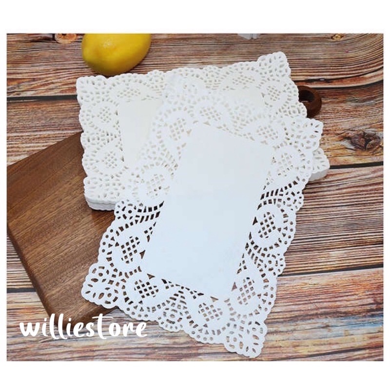 Rectangular Doyleys Paper/Dolly Paper/Doily Paper/Kertas dolly 100pcs ...